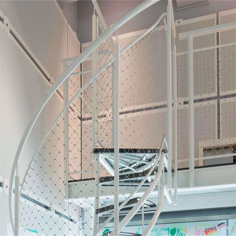 Steel wire rope mesh railing