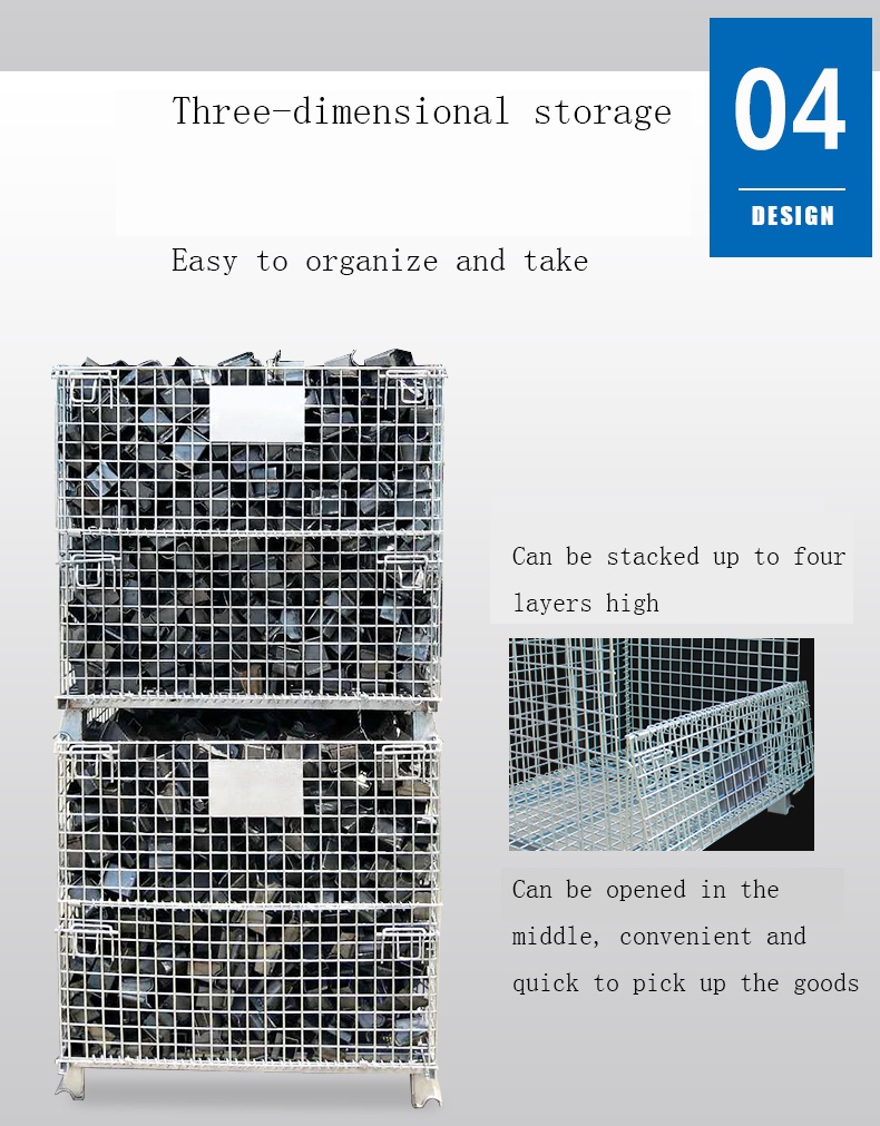 Collapsible wire mesh containers