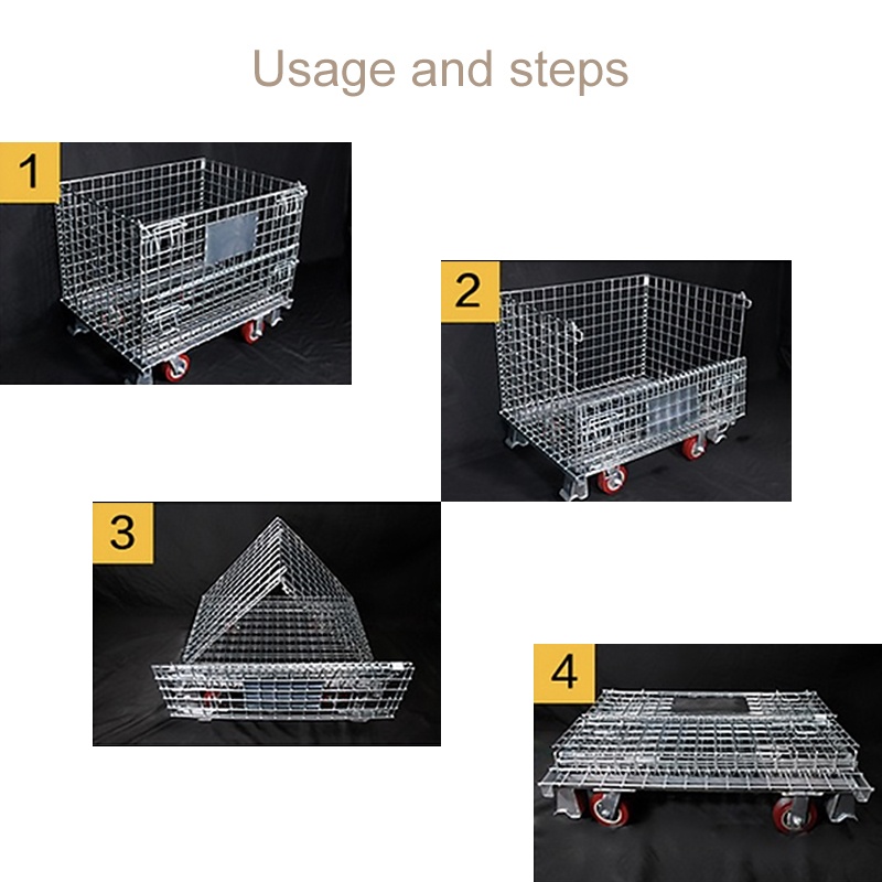 Collapsible wire mesh containers