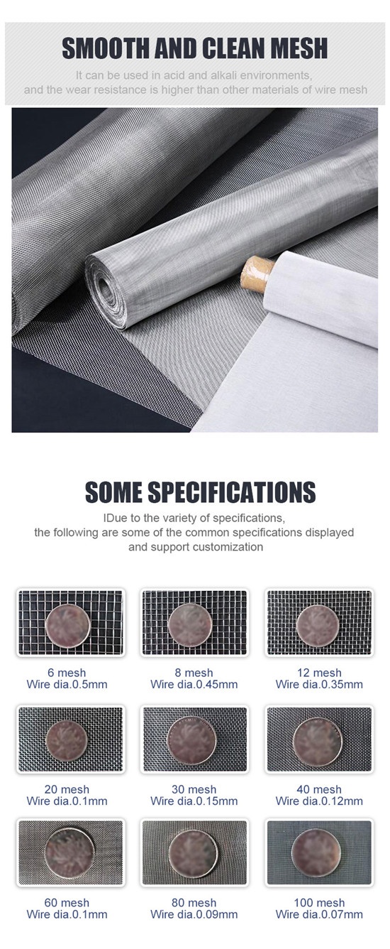 304 and 316 stainless steel wire mesh